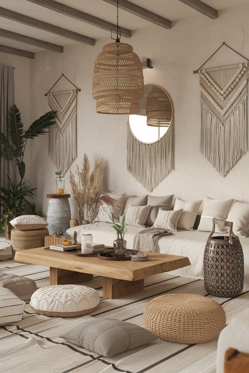 30 Stunning Boho Living Room Ideas to Transform Your Space with Global ...