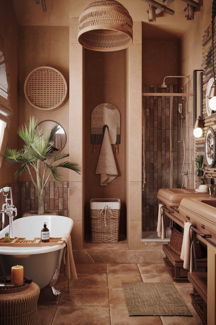 30 Stunning Boho Bathroom Ideas to Transform Your Space with Effortless ...